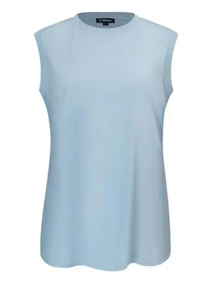 SMART AND JOY Sleeveless Cotton-Blend Tank Top Blue