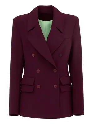 JULIA ALLERT Classic Tailored Double-breasted Blazer - Red