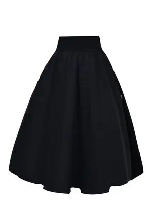 FROCK TALES Gathered Cotton Poplin Skirt - Black