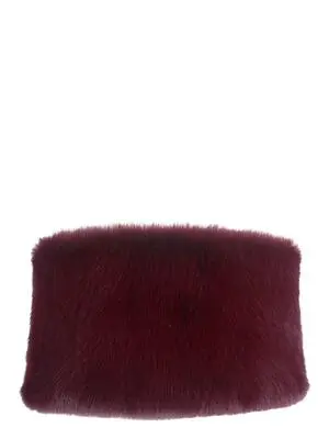 MISS CIRCLE NEW YORK Faux Fur Cropped Top - Red