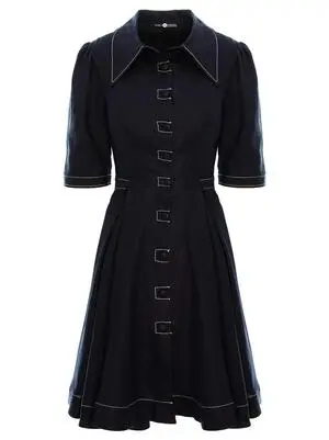 IZABELA MANDOIU Linen Shirt Dress - Blue
