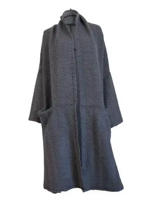 JOELEEN TORVICK Chunky Chevron Maxi Cardigan - Grey
