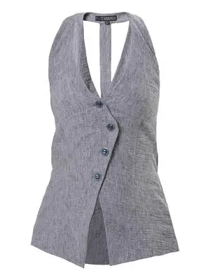 METAMORPHOZA Sleeveless Linen Top - Grey