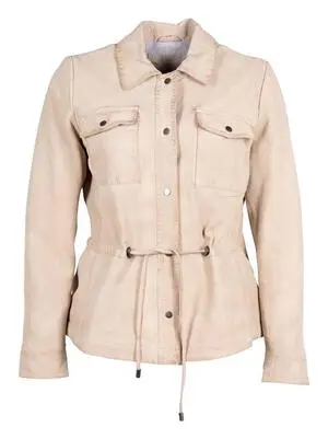 Mauritius Amaly Leather Shacket - White
