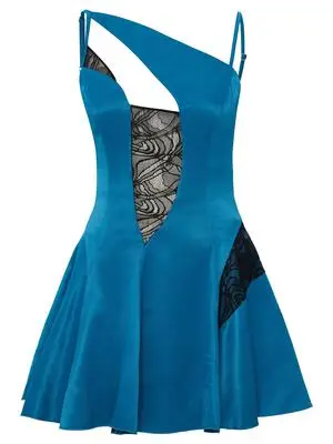 PCFG Mini Dress With Lace Detail - Blue