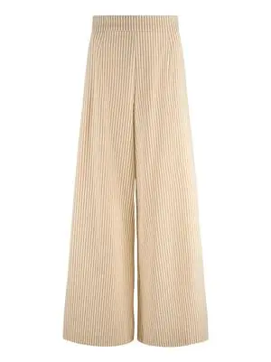 TRAFFIC PEOPLE Faded Memories Striped Wide Leg Trousers - Brown