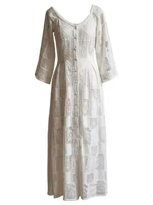 IZABELA MANDOIU Lace Midi Dress - White