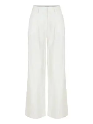 NAZLI CEREN Tina Linen Trousers - White