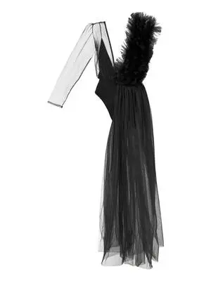 LIA ARAM Transparency Deconstructed Bodysuit - Black