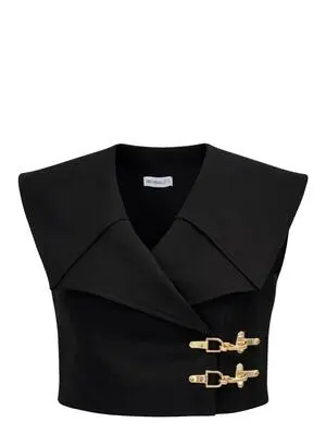 MA MULIER Hook Crop Top - Black