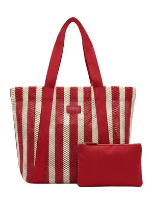 NOOKI DESIGN Hackney Stripe Shopper - Red
