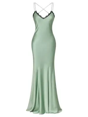 SUN CULTURE Amar Floor-length Slip Dress - Blue