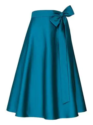 RICHA SHARMA Wrap Around Tafetta Silk Skirt - Green