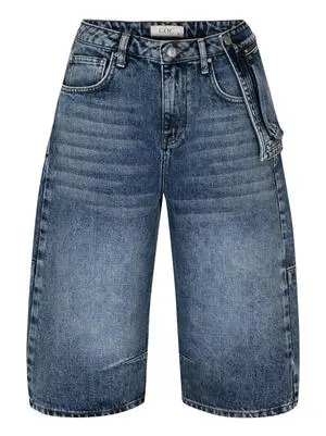 GOC DENIM Goc Denim Longline Denim Shorts With Detachable Pouch