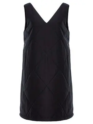 CONCEPT A TROIS Quilted A-line Dress With Zippers - Black