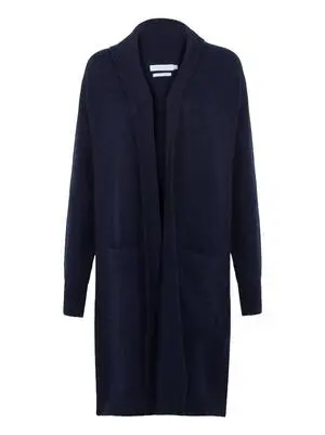 PAUL JAMES KNITWEAR Pure Lambswool Long Line Cardigan With Pockets - Blue
