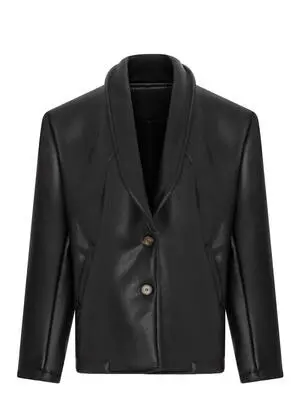 THISISU COLLECTION Leather Jacket With Faux Fur Lining