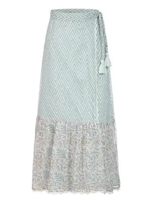 LIMINAL Printed Wrap Skirt - Blue