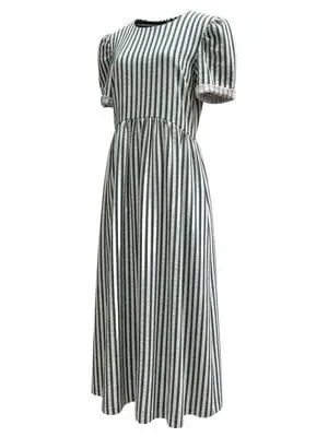 BEIRA Flora Stripe Cotton Dress - Blue