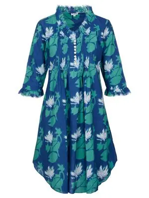 AT LAST... Annabel Cotton Tunic Blue/green