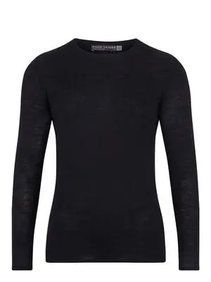PAUL JAMES KNITWEAR Midweight Merino Activewear Base Layer Top - Black
