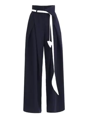 JULIA ALLERT Wide-leg Trousers With Belt - Blue