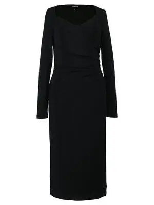 SMART AND JOY Fitted Metallic Knit Sheath Dress - Black