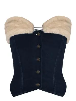 OW Desi Denim Corset Top - Blue