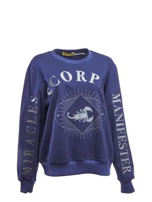MIRACLES MANIFESTER Oversized Embroidered Scorpio Sweatshirt - Black