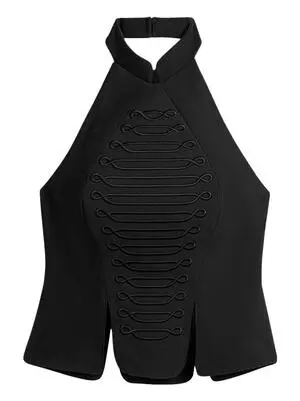 NOCTURNE Halter Neck Top - Black