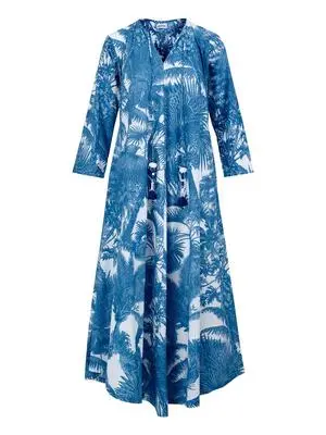 ANTRA DESIGNS Meilikki Marine Cotton Kaftan - Blue