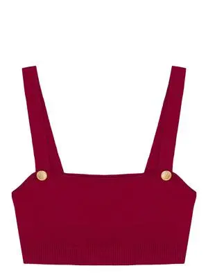 PERALUNA Elizabeth Knit Bralette - Red