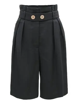 SMART AND JOY High Waisted Belted Bermuda Shorts - Black