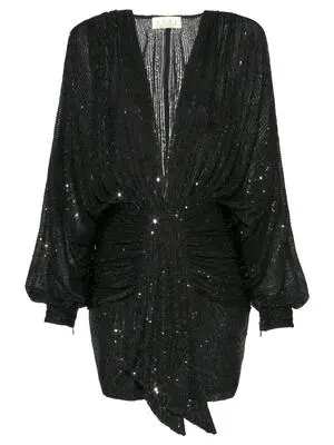 AGGI BY HALEWSKI Kaia Raven Sequin Dress - Black