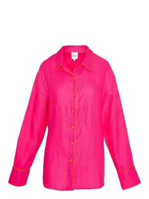 OFUURE Linen Nikki Button-up Shirt - Pink