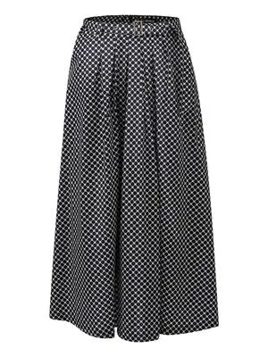 SMART AND JOY Polka Dots Flared Midi Skirt - Blue