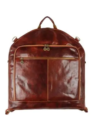 TIME RESISTANCE Full-grain Leather Garment Bag - Brown