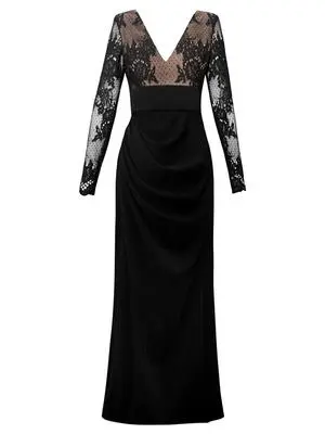 ALINA CERNATESCU Osvia Maxi Lace Evening Dress - Black