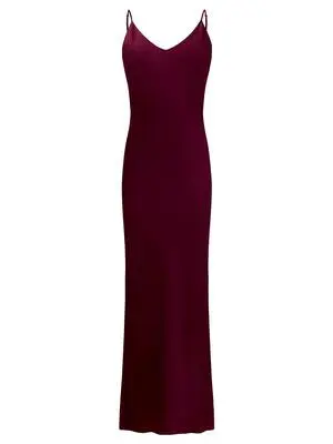 WHY MARY Isis Bias Maxi Slip Dress - Brown/red