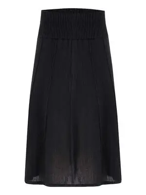 PERALUNA High-waist Knitwear Skirt - Black