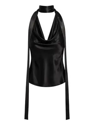 THE ETHOS STUDIO Nicholette Halter Top Black