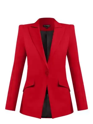 TIA DORRAINE Illusion Classic Tailored Blazer - Red