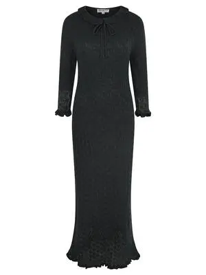 RAVE ON TREND Crochet Maxi Dress - Black