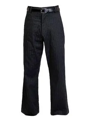 MAISON BOGOMIL Pinstripe Wool Trousers - Black