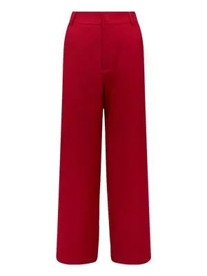 SOUR FIGS High-waisted Wide-leg Trousers - Red