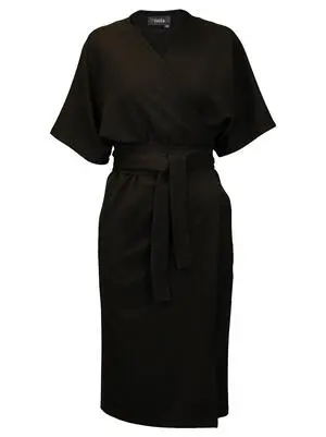 NOLA Wrap Midi Dress - Black