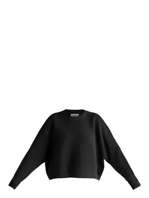 PAISIE Cropped Ribbed Jumper - Black