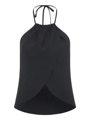 NAZLI CEREN Mui Linen Top - Black