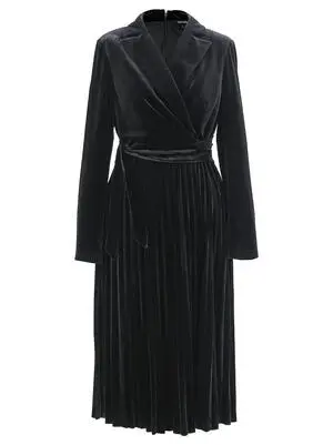 SMART AND JOY Velvet Wrap Dress - Black