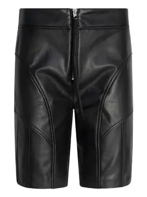 CIRCULAR PATH Vegan Leather Long Short - Black